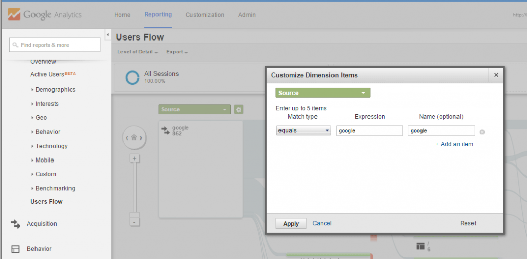 Google Analytics: Behavior Flow - Champlain Marketing